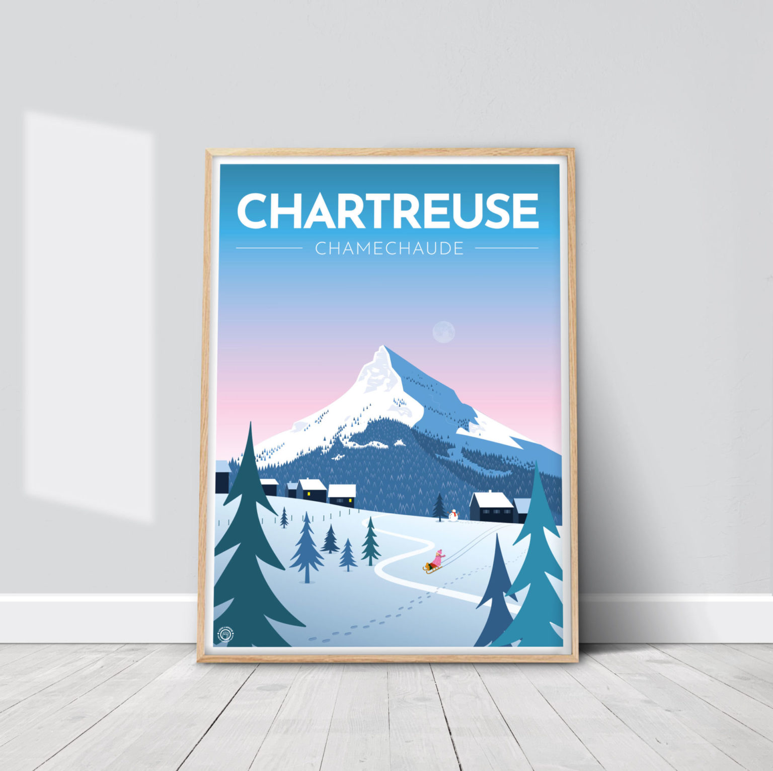 Affiche Chamechaude hiver | La boutique Destination Chartreuse